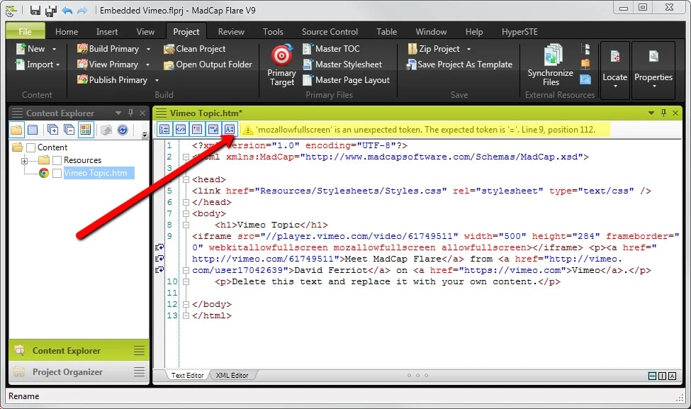 How to Embed a Vimeo Video into Your MadCap Flare Topic